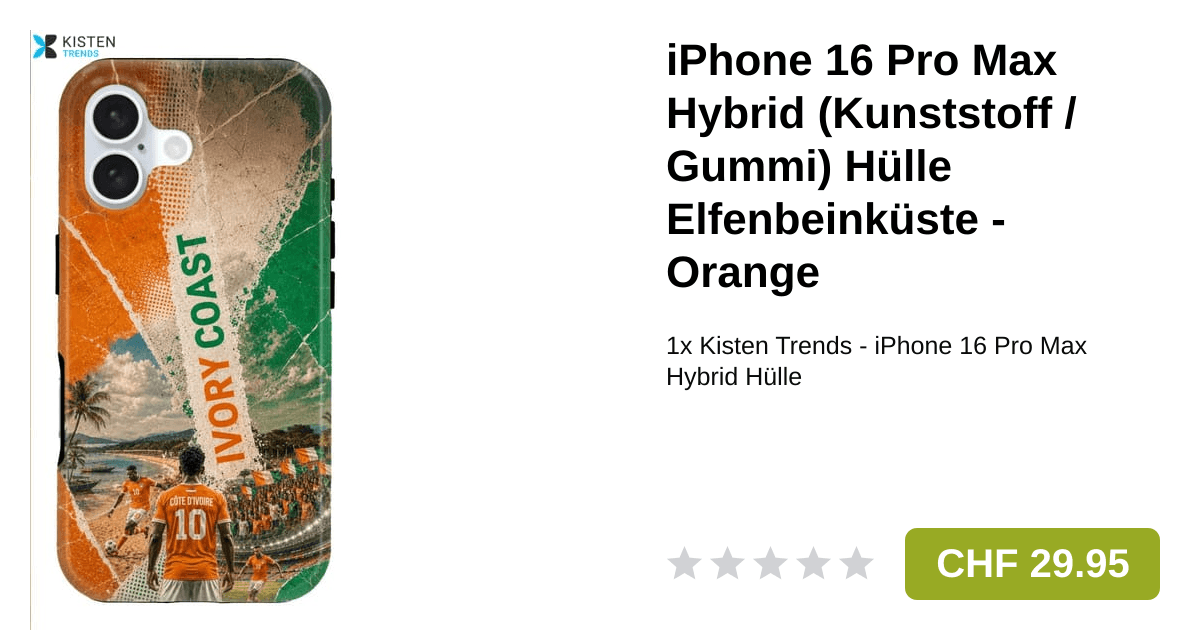Kisten Trends iPhone 16 Pro Max Hybrid Hülle Elfenbeinküste - Orange