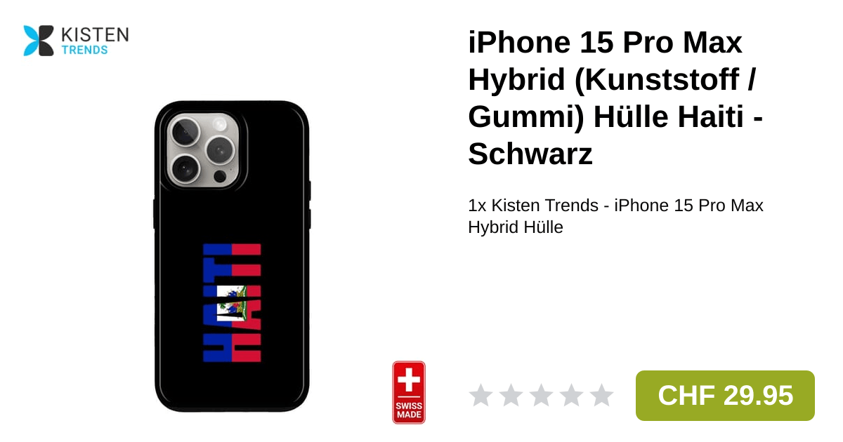 Kisten Trends iPhone 15 Pro Max Hybrid Hülle Haiti - Schwarz