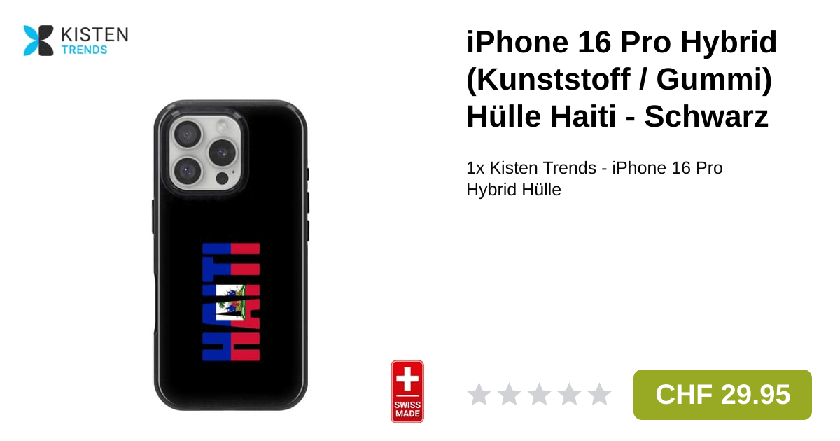 Kisten Trends iPhone 16 Pro Hybrid Hülle Haiti - Schwarz