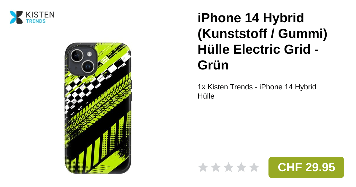 Kisten Trends iPhone 14 Hybrid Hülle Electric Grid - Grün