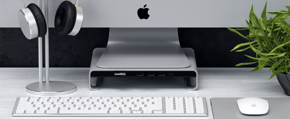 Satechi Alu Monitor Stand Hub iMac ST-AMSHS Silber