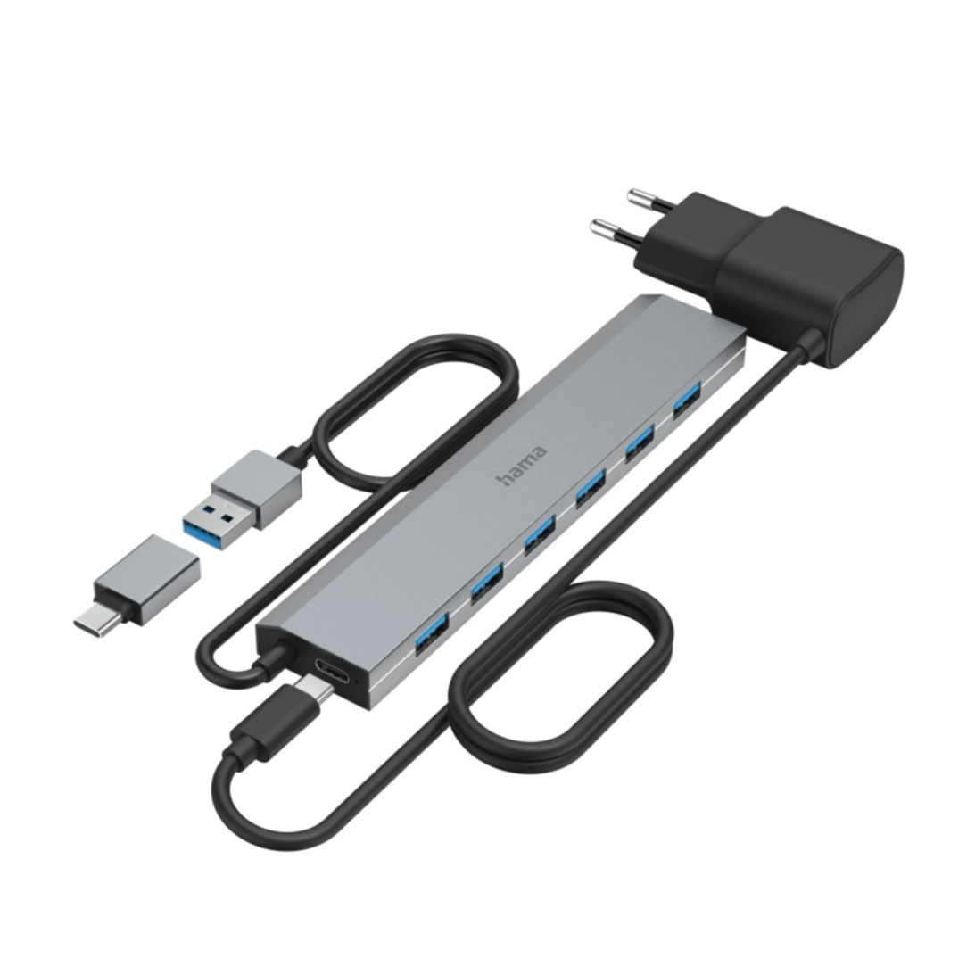 Hama (5 Gbit/s) 7-Port USB C / USB 3.2 Hub + Netzteil