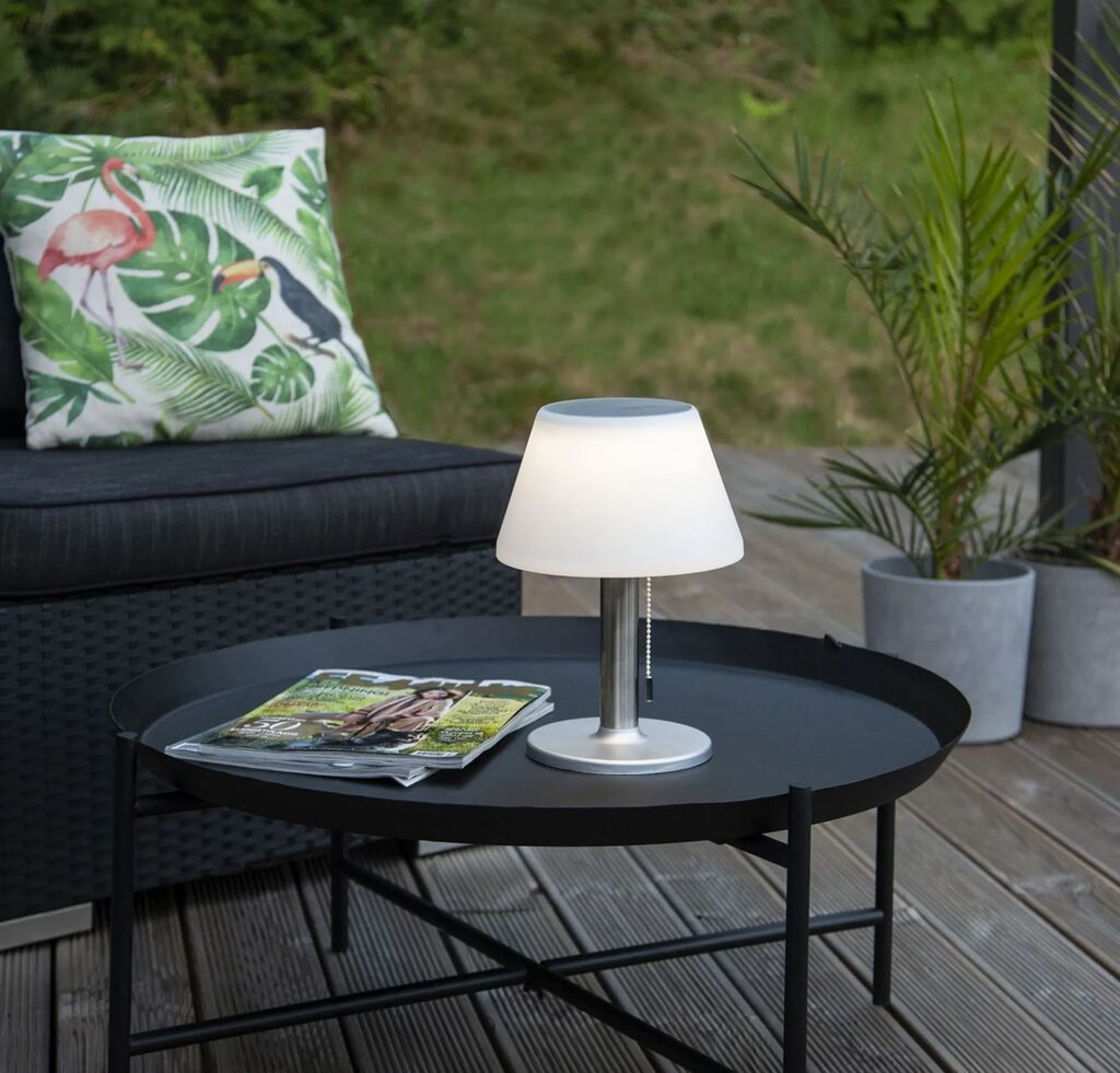 Kynast LED Solar Tischlampe Laterne mit Ziehkette