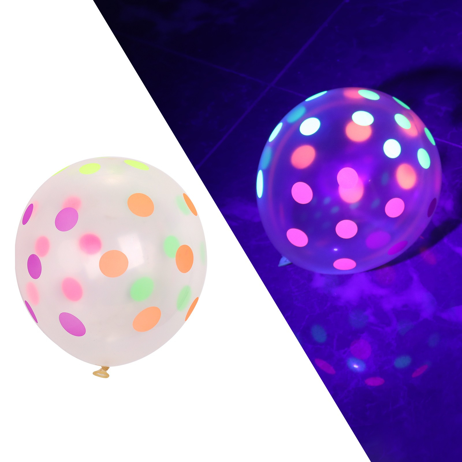 10er Set Party Fluoreszierende Leucht Luftballons Bunt