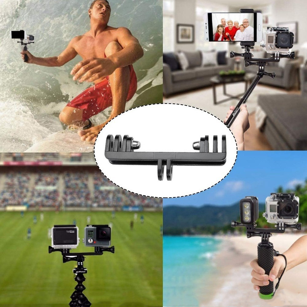 Dual Stativ Mount Adapter Halterung GoPro - Schwarz