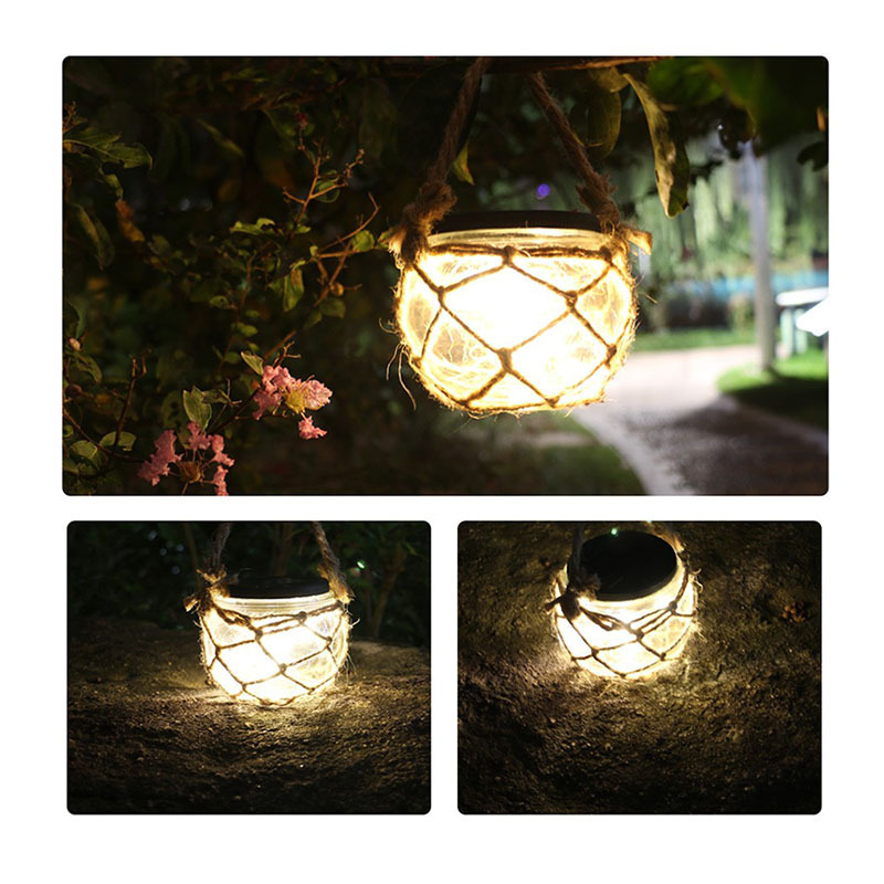 (2er Set) 8x9cm LED Solar Lampe Outdoor Glas Laterne