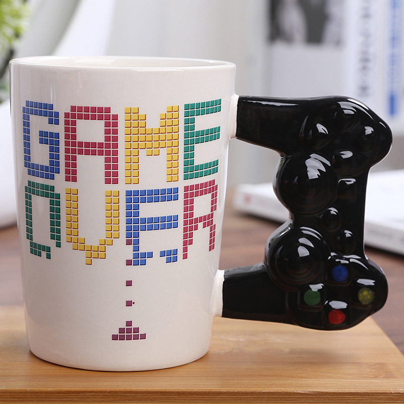 Lustige Keramik Kaffee Tasse mit Controller Griff