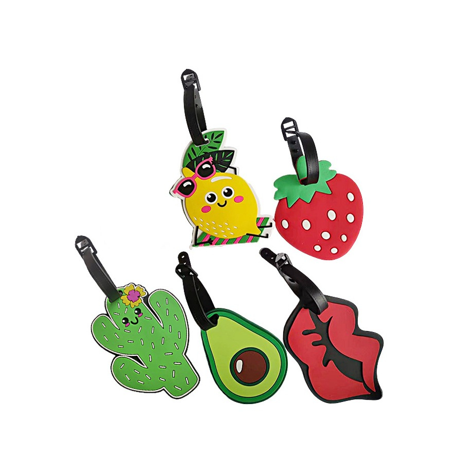 (5er Set) Silikon Kofferanhänger Tag Lustige Motive