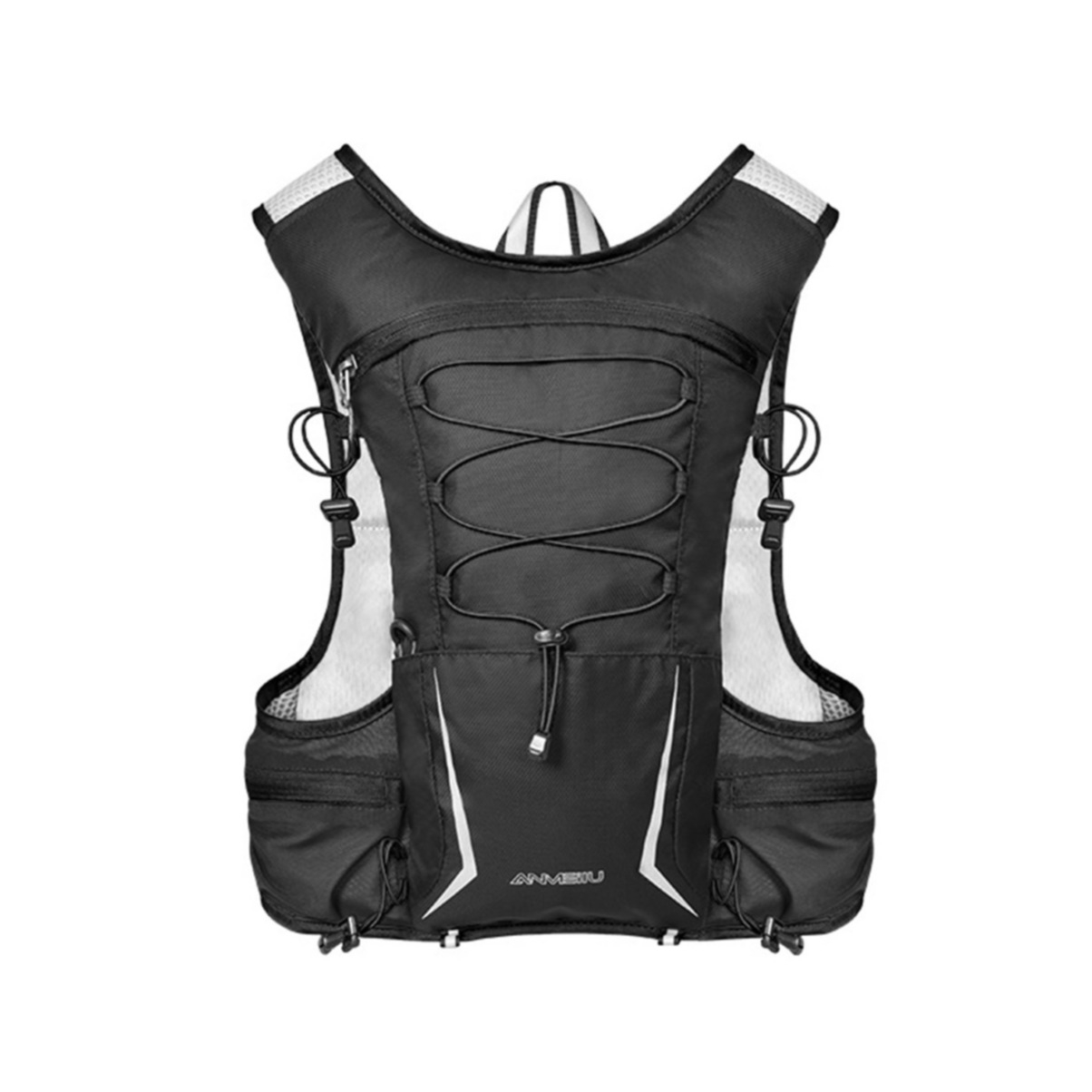 (Gr. M) 5L Sport Rucksack Backpack Weste Schwarz