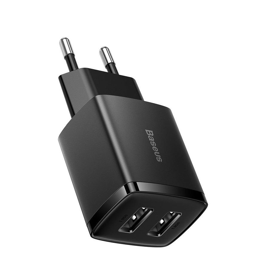 Baseus 10.5W Dual USB A Ladegerät Netzteil Schwarz