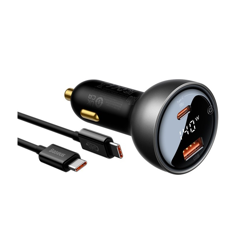 Baseus 65W Auto USB C / USB A Ladegerät + Ladekabel