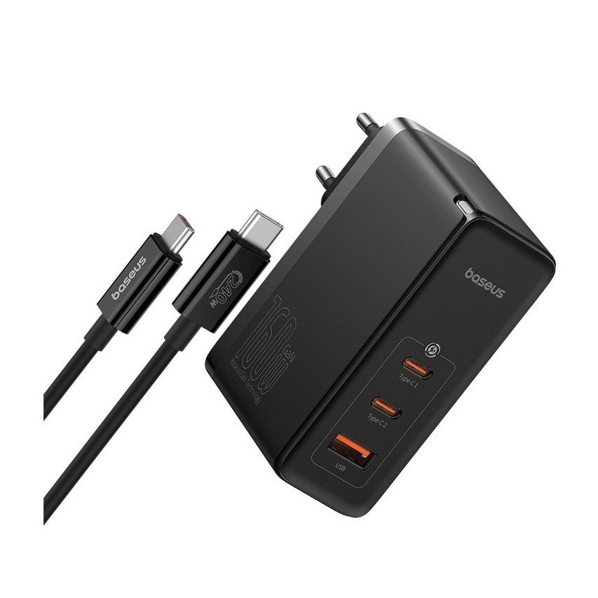 (160W) 2x USB C / USB A GaN Ladegerät + Ladekabel (160W) 2x USB C / USB A GaN Ladegerät + Ladekabel