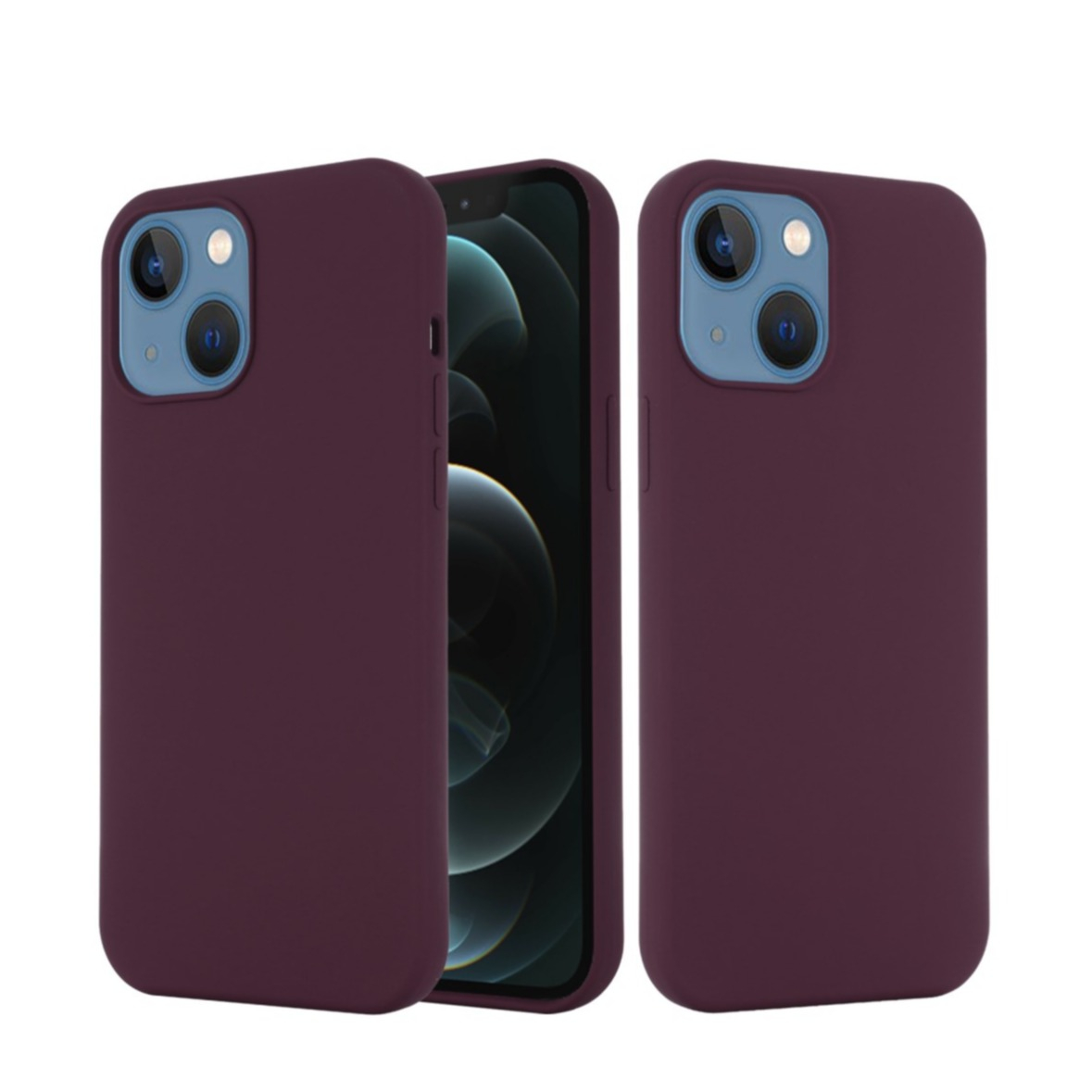 Apple iPhone 15 MagSafe Silikon Case Hülle in Dunkelrot