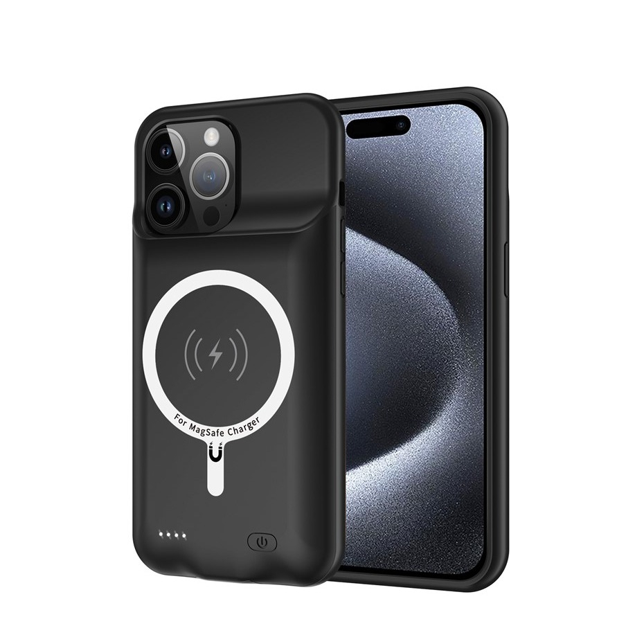 iPhone 15 Pro MagSafe Akku Hülle (7000mAh) Schwarz