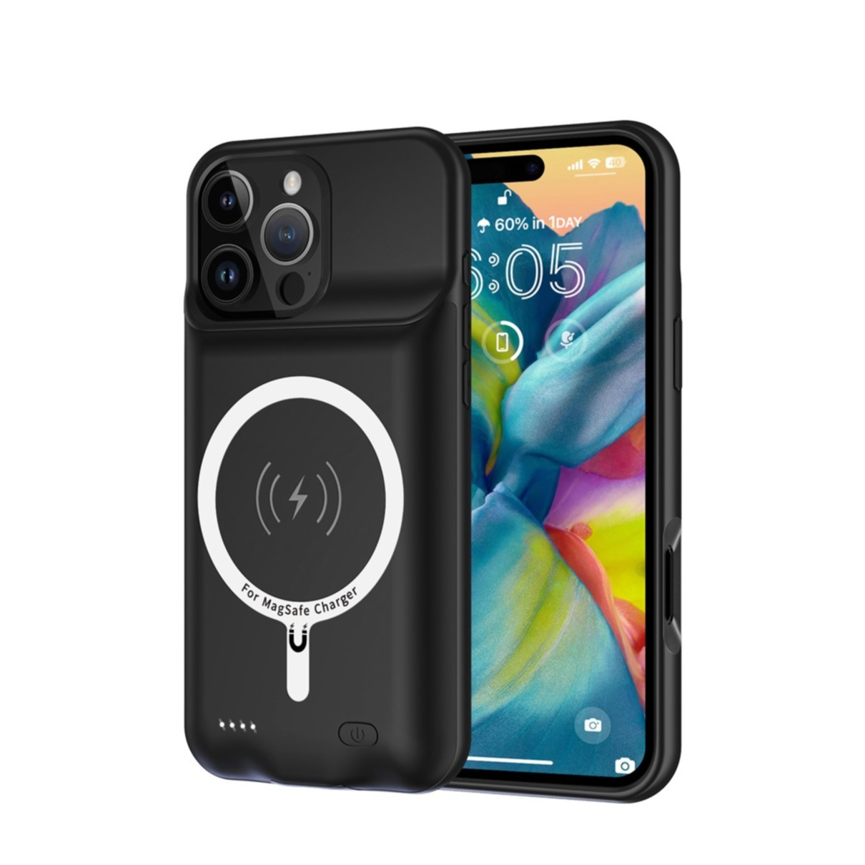 iPhone 16 Pro Max Akku Hülle (7000mAh) in Schwarz