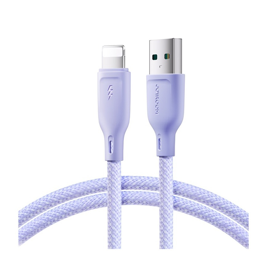 Joyroom (1m) USB A Lightning Nylon Ladekabel Lila