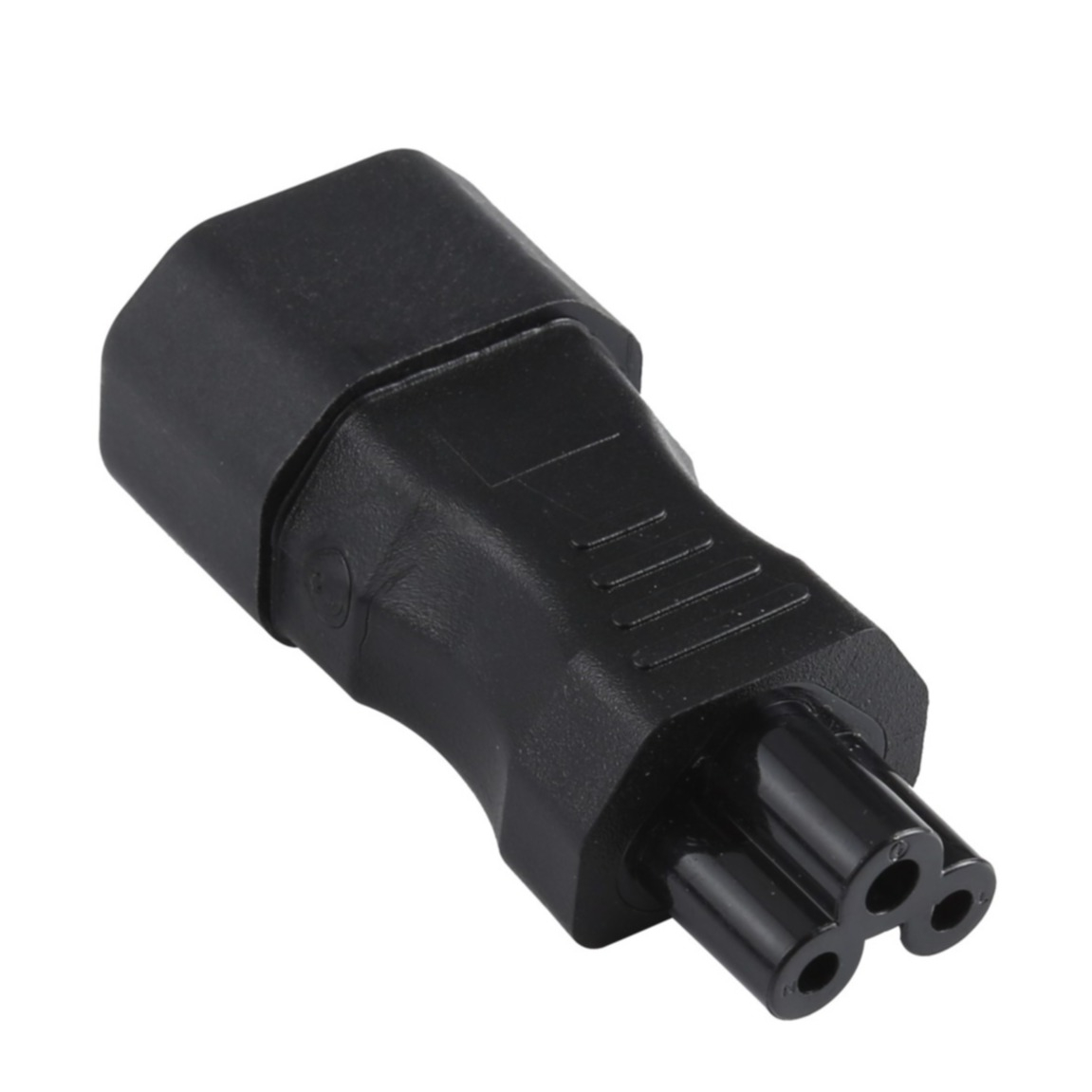 Kaltgerätestecker auf 3-polig (C5) Adapter Schwarz