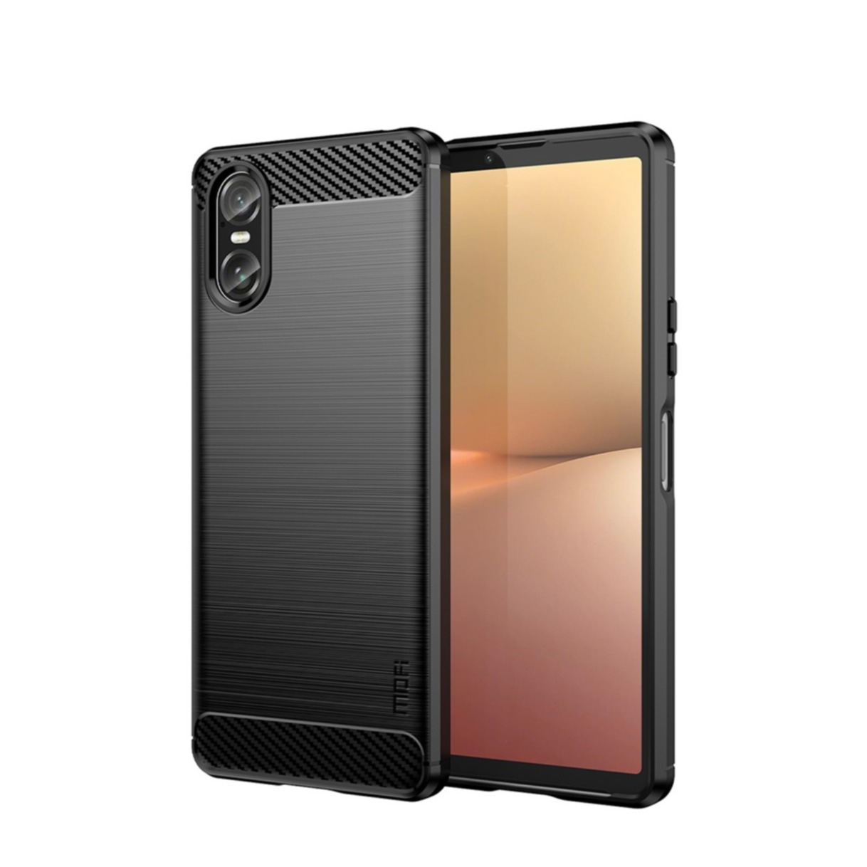 Mofi Sony Xperia 10 VI Gummi Hülle Carbon Schwarz