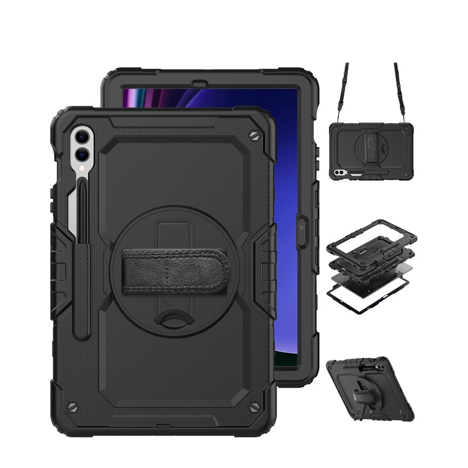 Samsung Galaxy Tab S9 FE+ Plus Hybrid Hülle Schwarz