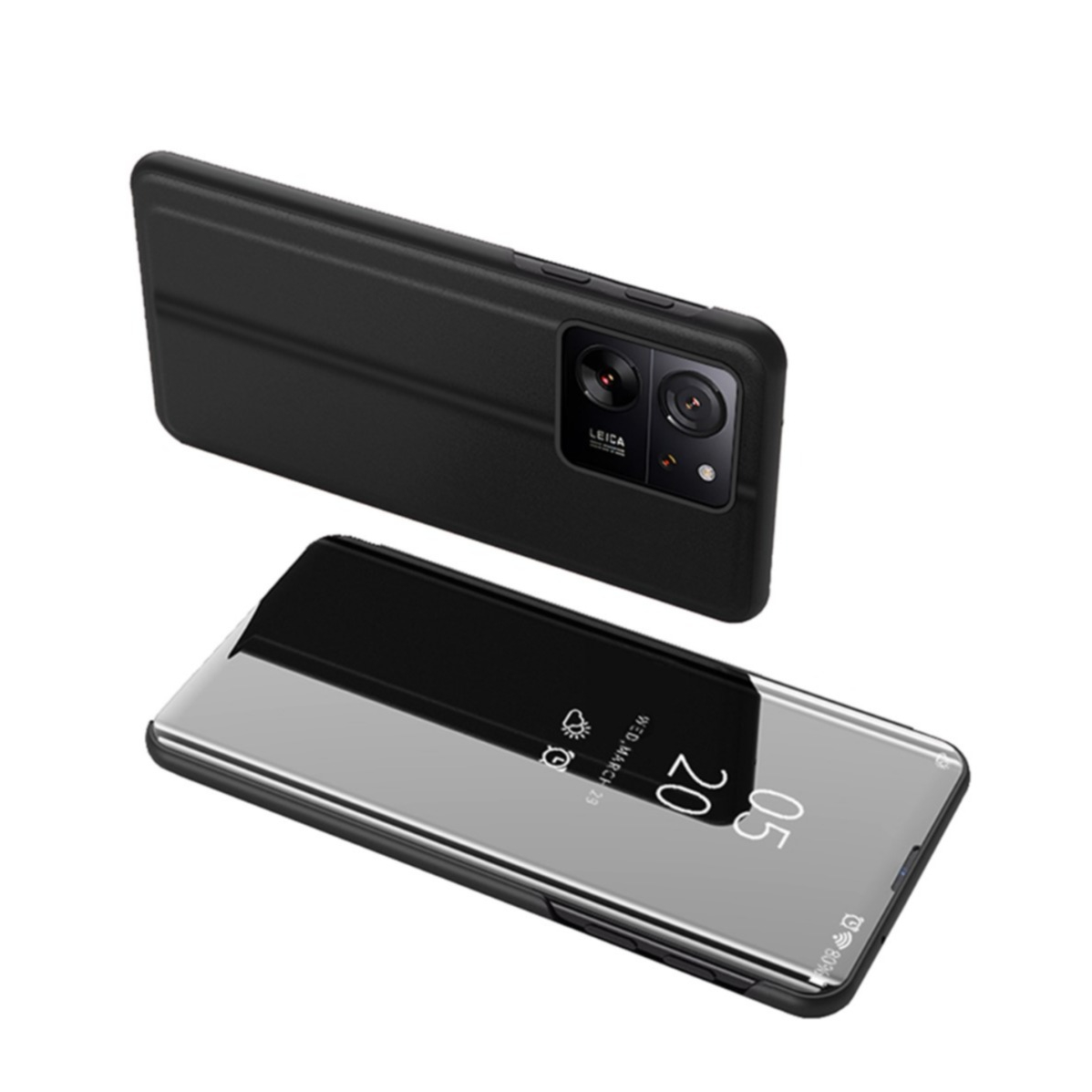 Xiaomi 13T / 13T Pro Clear View Flip Cover Tasche Schwarz