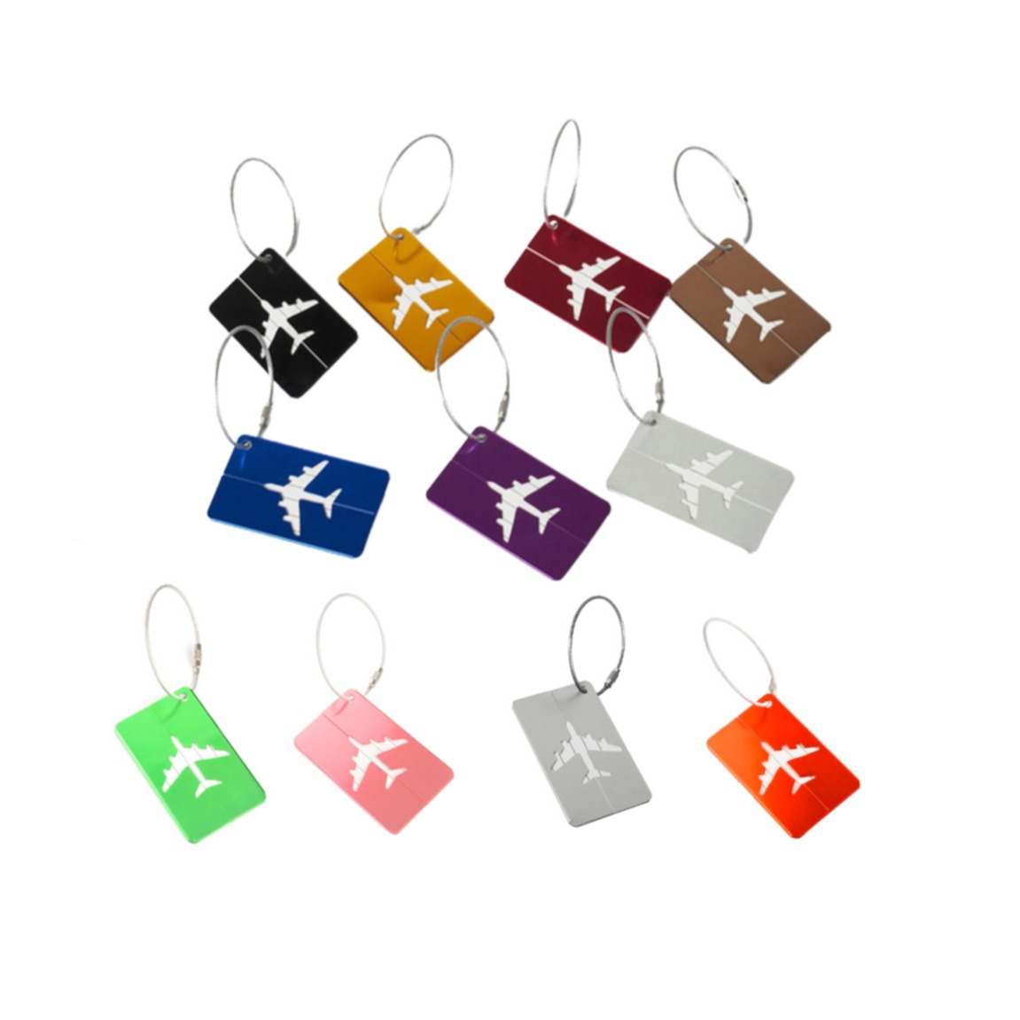 (11er Set) Aluminium Kofferanhänger Gepäck Etiketten