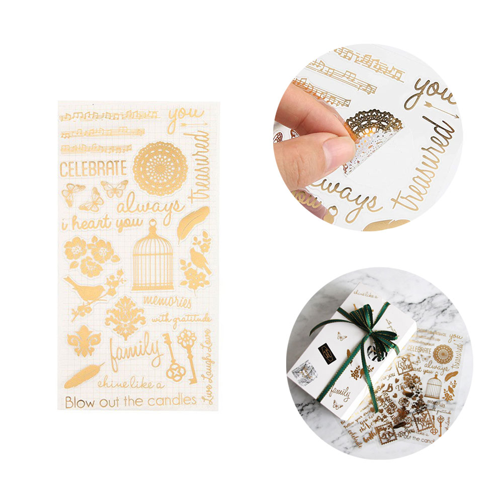 Vintage Sticker Selbstklebende Etiketten Gold