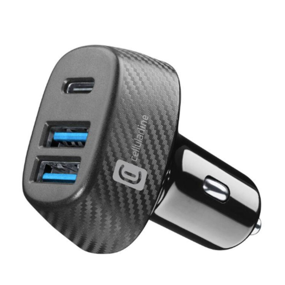 Cellularline 44W Car Multipower Trio Dual USB A/USB C