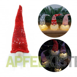 LED Weihnachts Wichtel Home Deko Leuchte Figur Rot