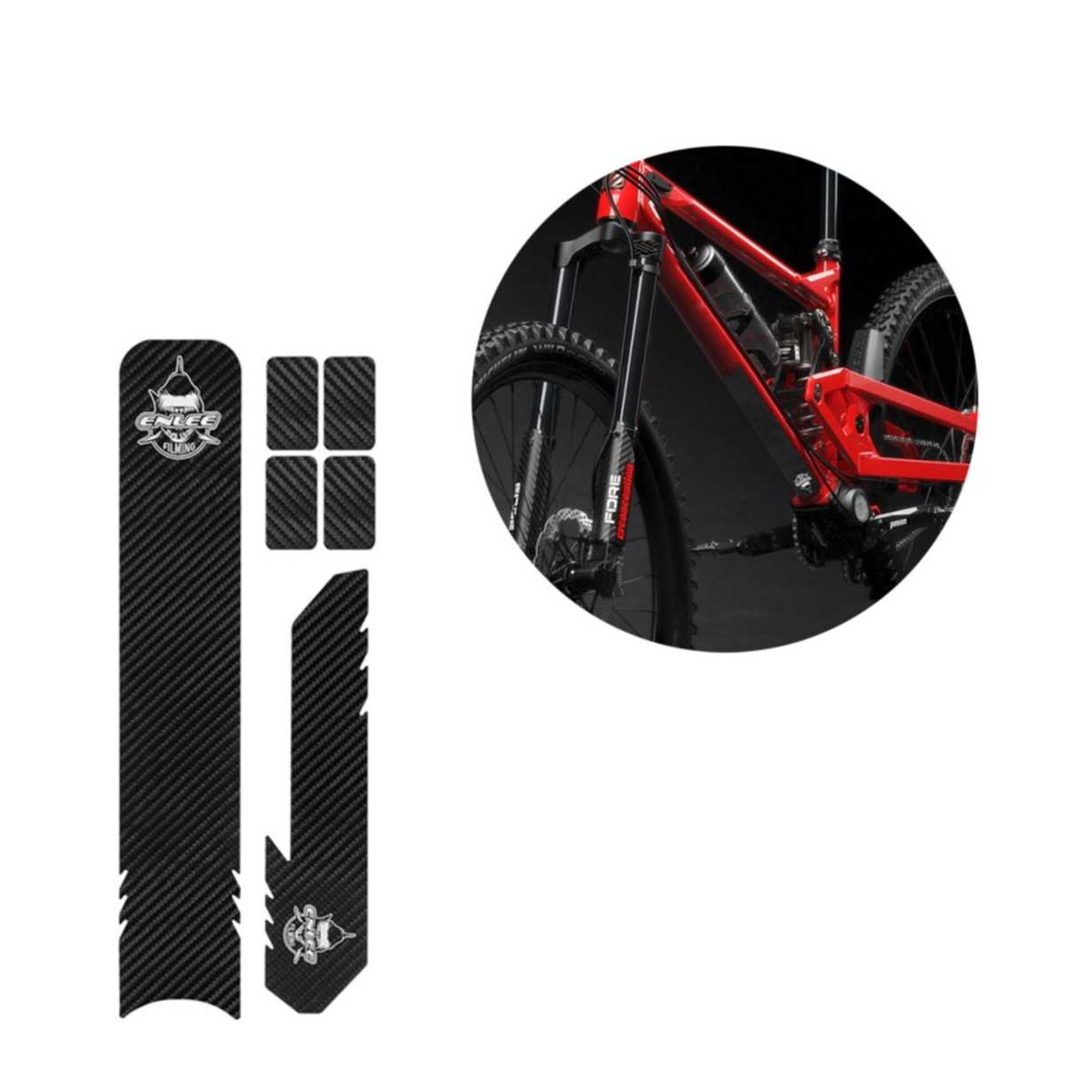 ENLEE Fahrrad Aufkleber Velo Sticker Carbon Schwarz