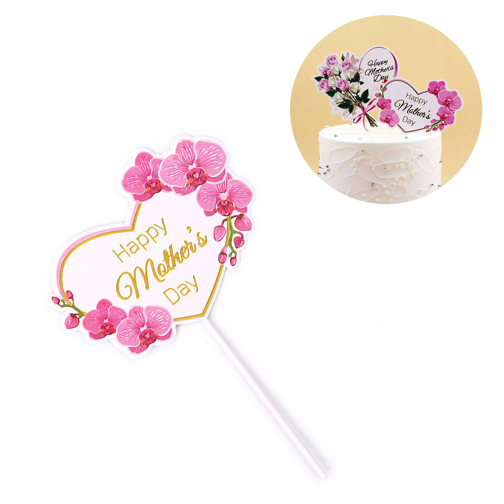 Kuchenstecker Muttertag Herz Torten Topper Orchidee