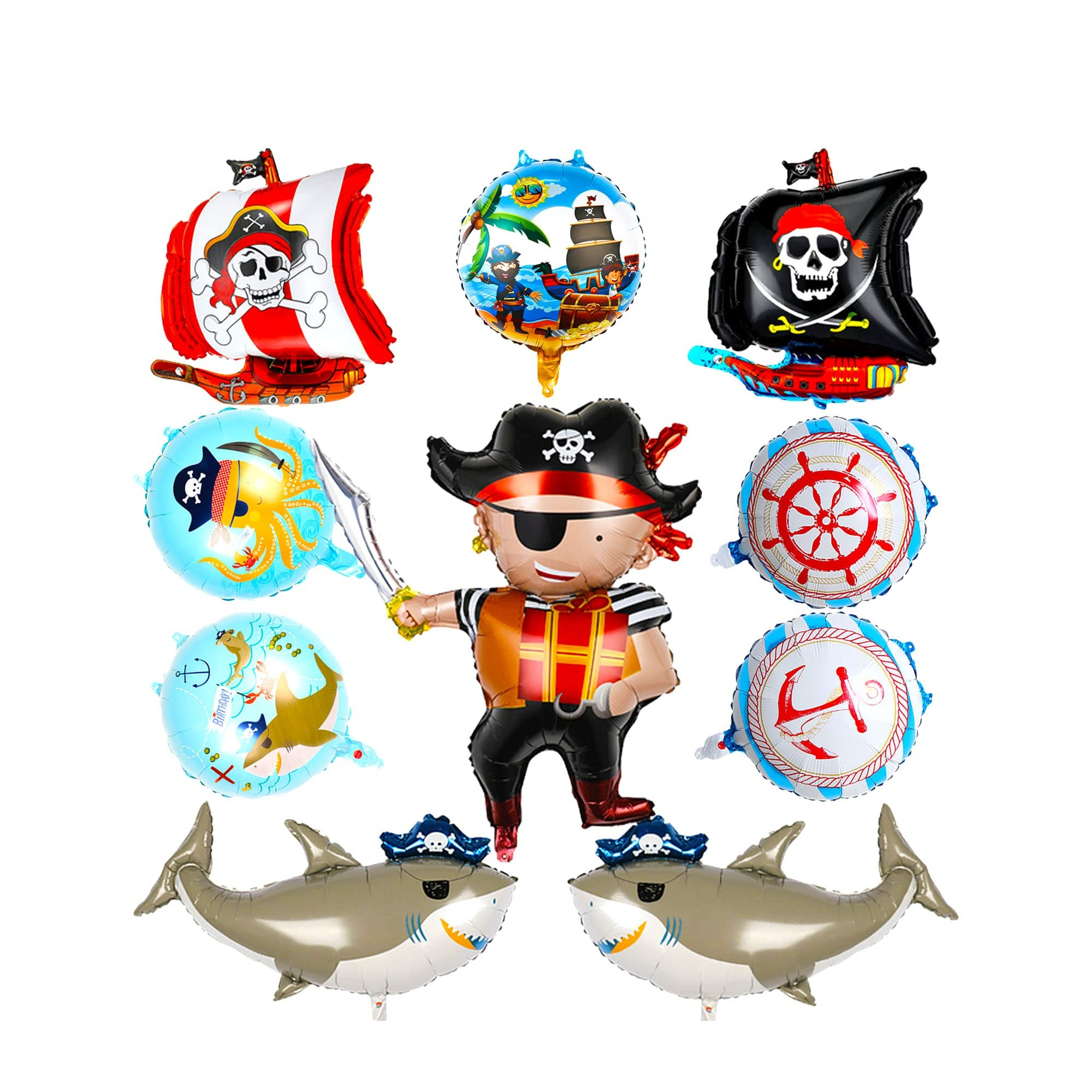 (10er Set) Kinder Geburtstags Party Ballons Piraten