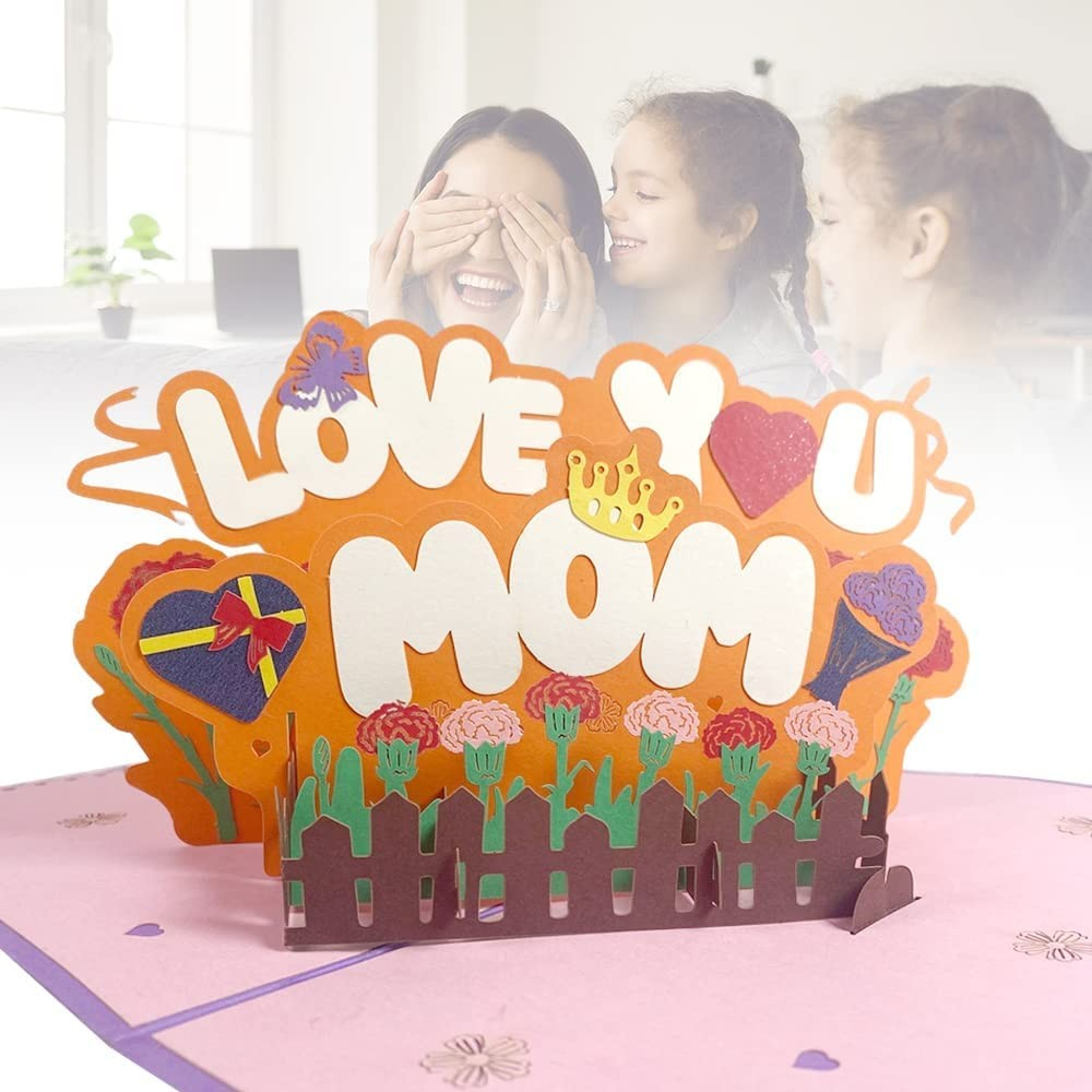 Muttertags Pop-Up Glückwunschkarte Love You Mother