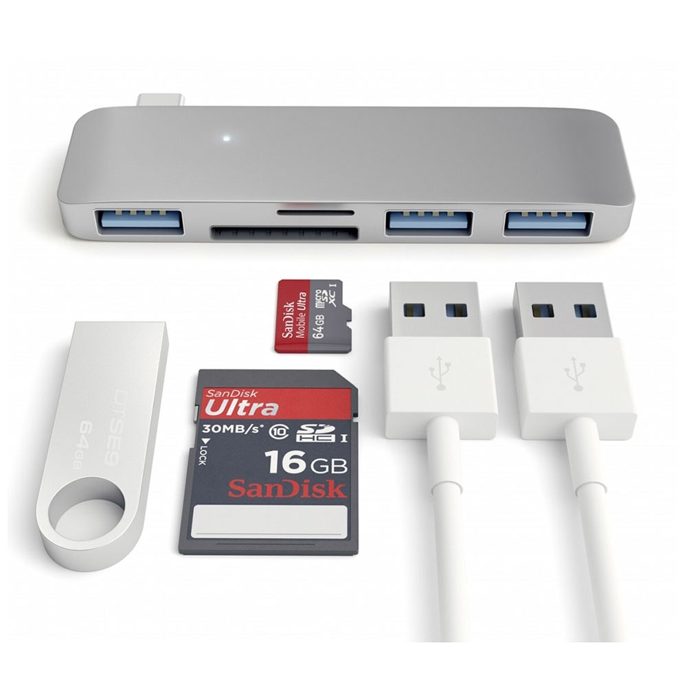 Satechi USB C Combo Hub 3x USB 3.0 Ports Space Grau