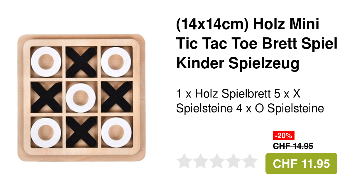 (10-tlg. Set) Drei in einer Reihe Holz Reise Spiel