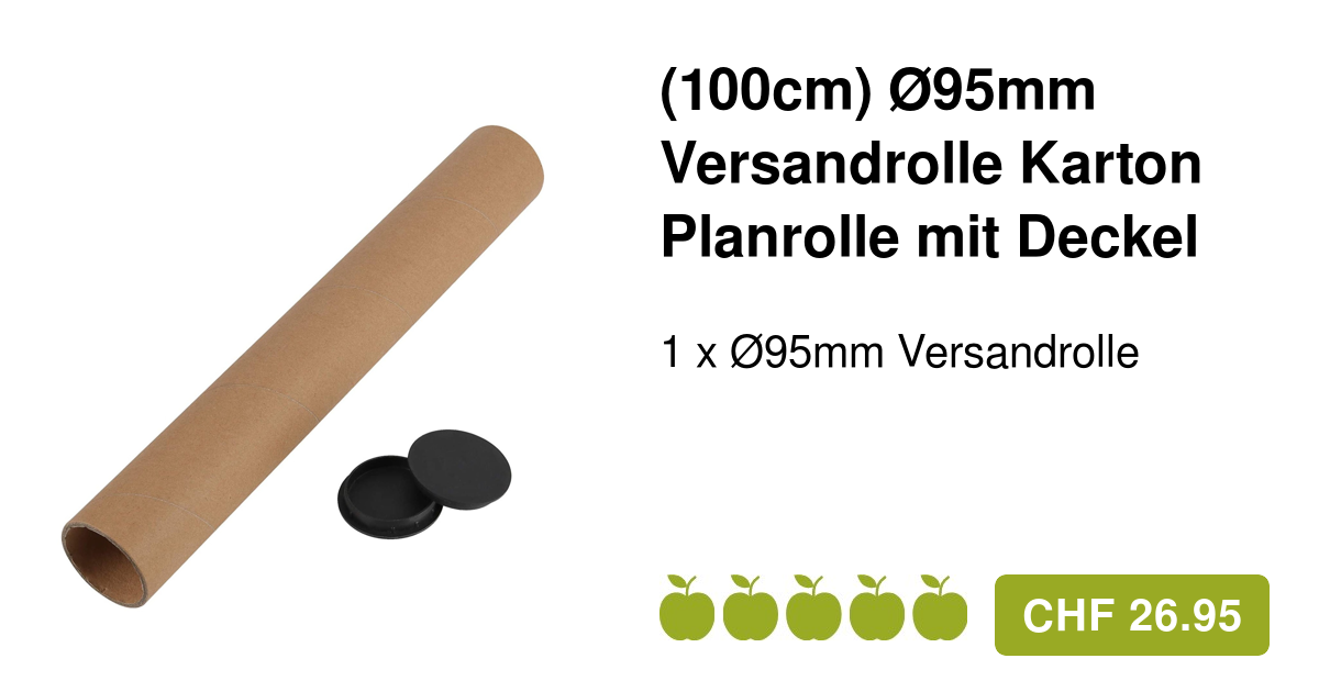 (100cm) Ø95mm Rouleau d'expédition Carton Plan Rouleau Marron