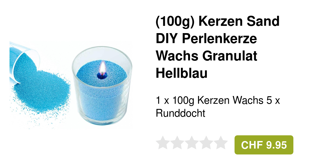 Kerzen Sand DIY Perlenkerze Wachs Granulat Hellblau
