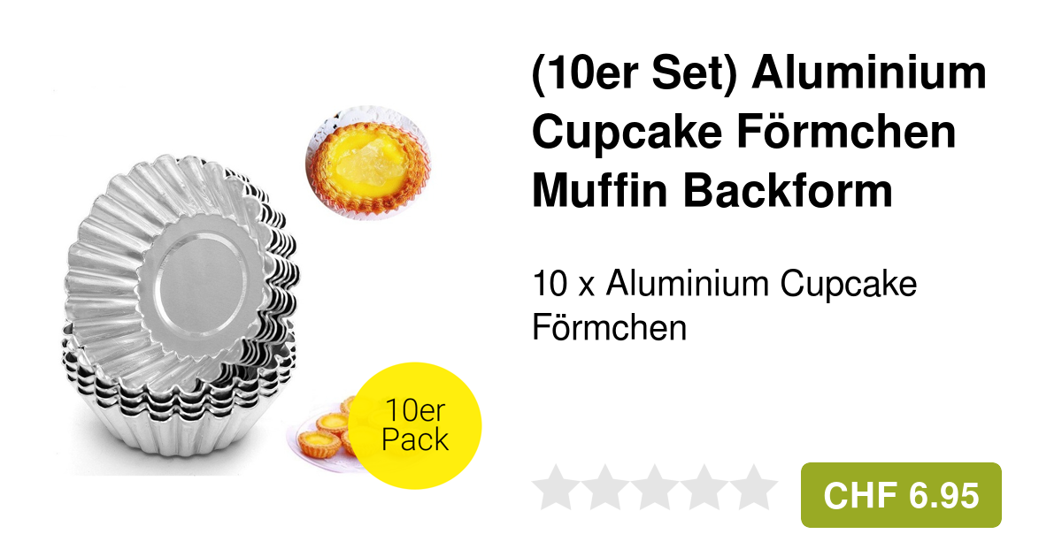 (10er Set) Aluminium Cupcake Backform Muffin Silber