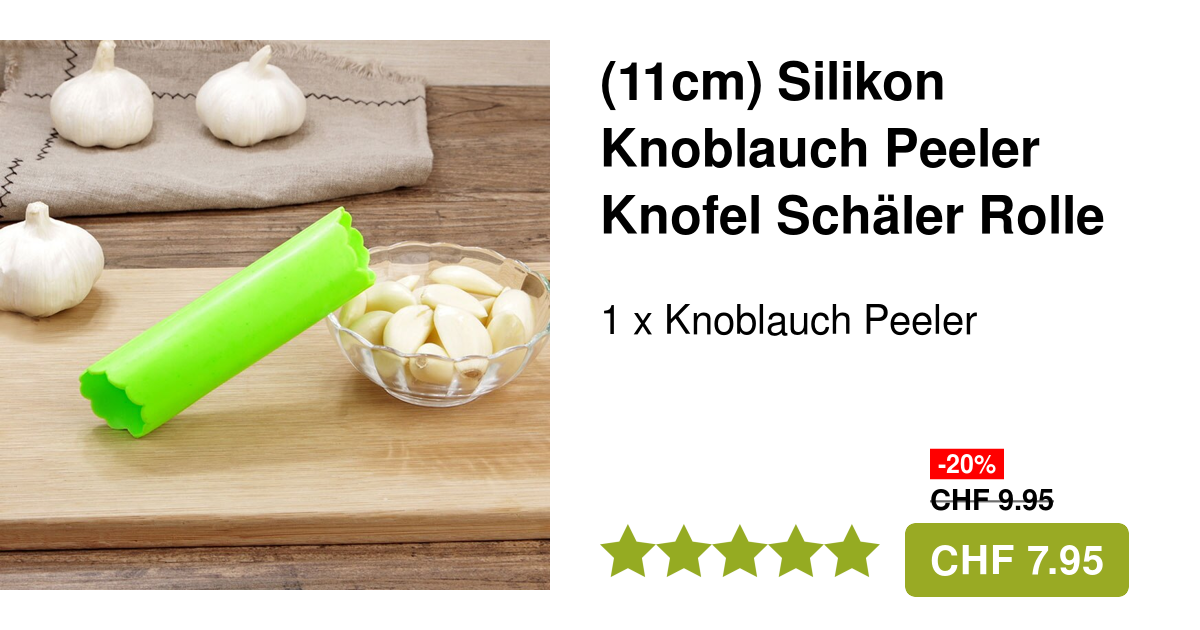 (11cm) Silikon Knoblauch Peeler Knofel Schäler Rolle