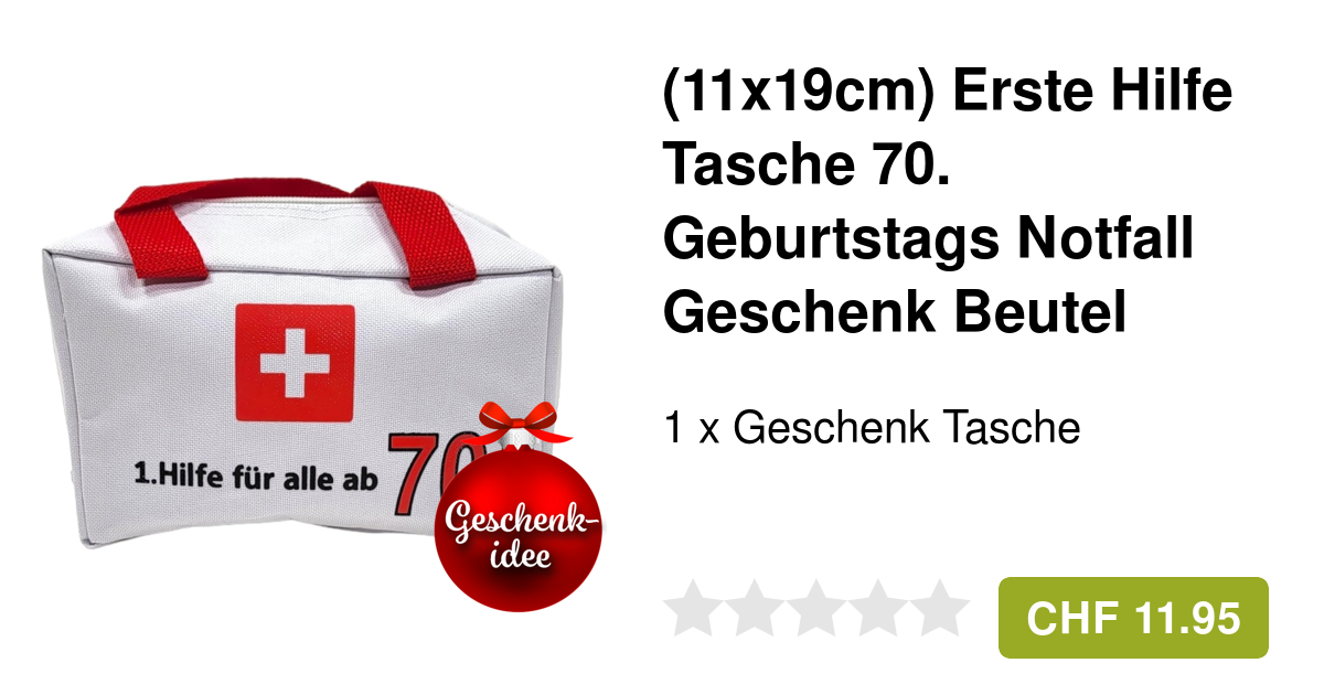 Erste Hilfe Tasche 70. Geburtstags Geschenk Beutel