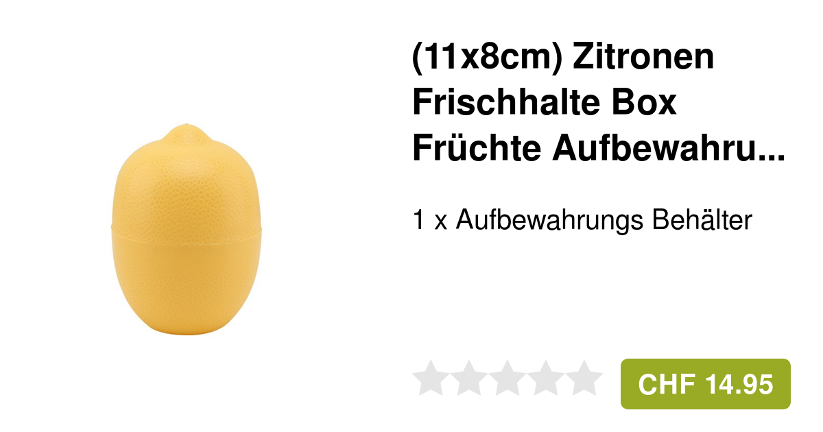11x8cm Zitronen Frischhalte Box Früchte Behälter Gelb