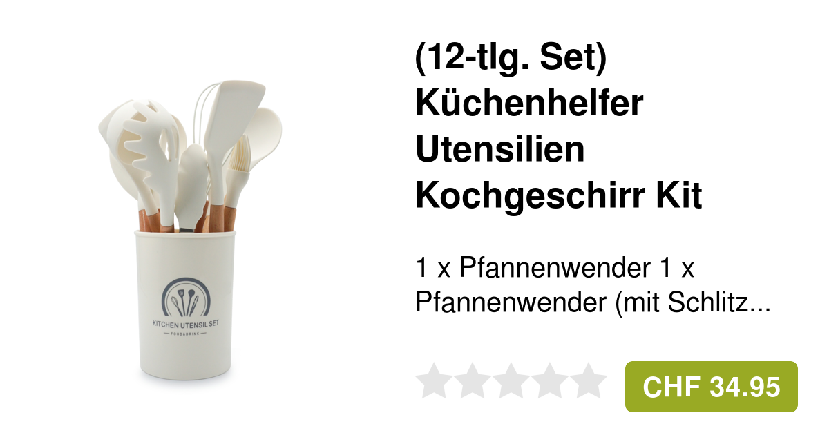(12-tlg. Set) Küchenhelfer Utensilien Kochgeschirr