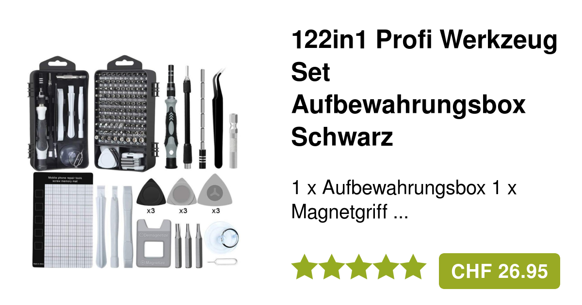 122in1 Profi Universal Werkzeug Set + Aufbewahrungsbox