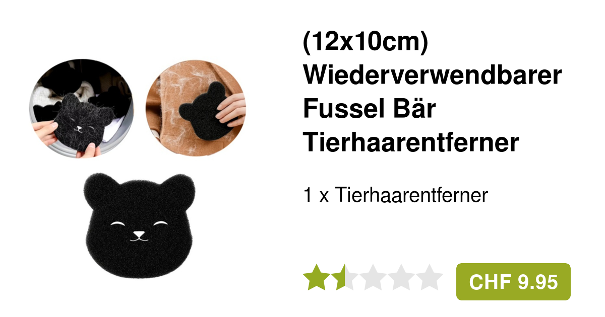 Wiederverwendbarer Fussel Tierhaarentferner Schwarz