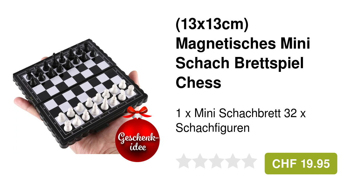 (13x13cm) Magnetisches Mini Schach Brettspiel Chess