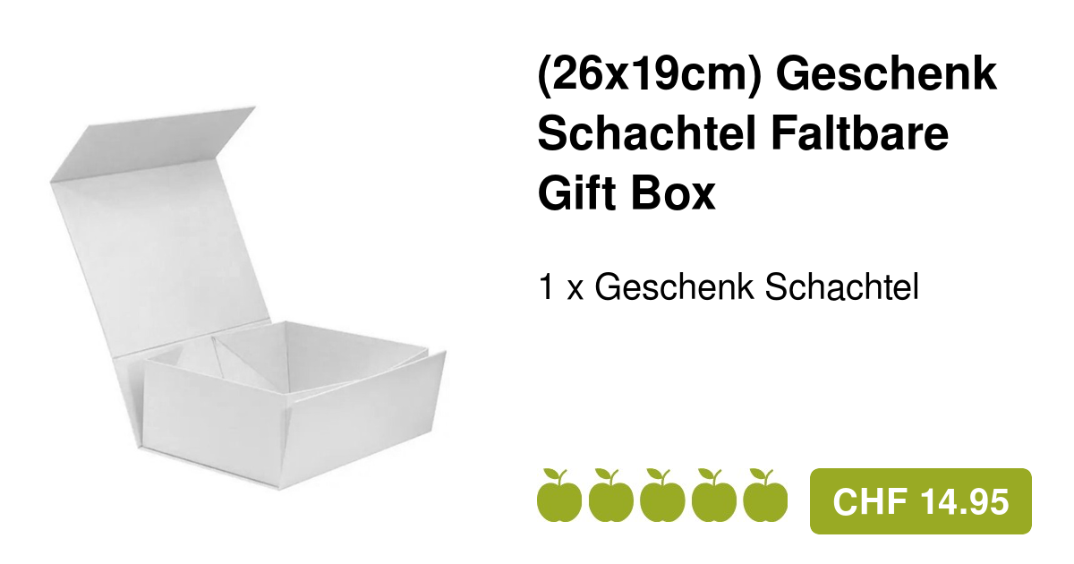 26x19cm Geschenk Schachtel Faltbare Gift Box Weiss
