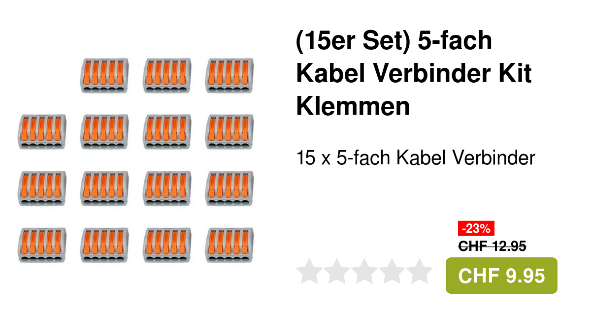 15er 5-fach Set Kabelverbinder Kit Installationsklemmen