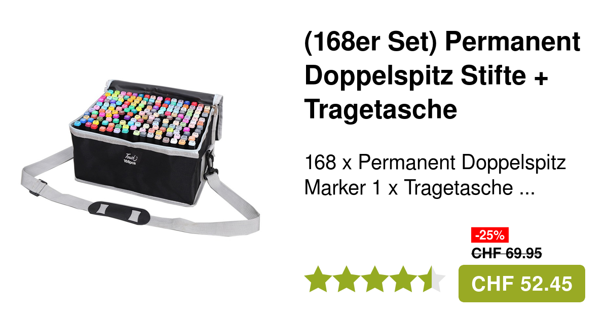 (168er Set) Acryl Touch Marker + Tragetasche / Gurt