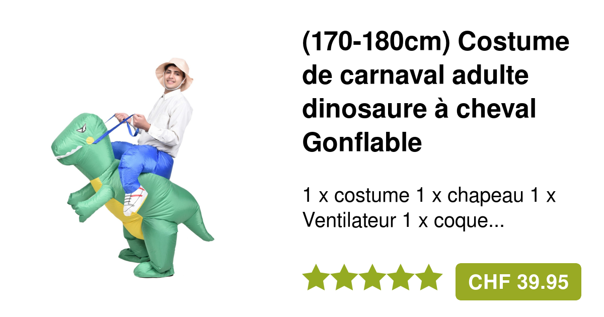 (170-180cm) Motto PARTY Costume dinosaure équitation