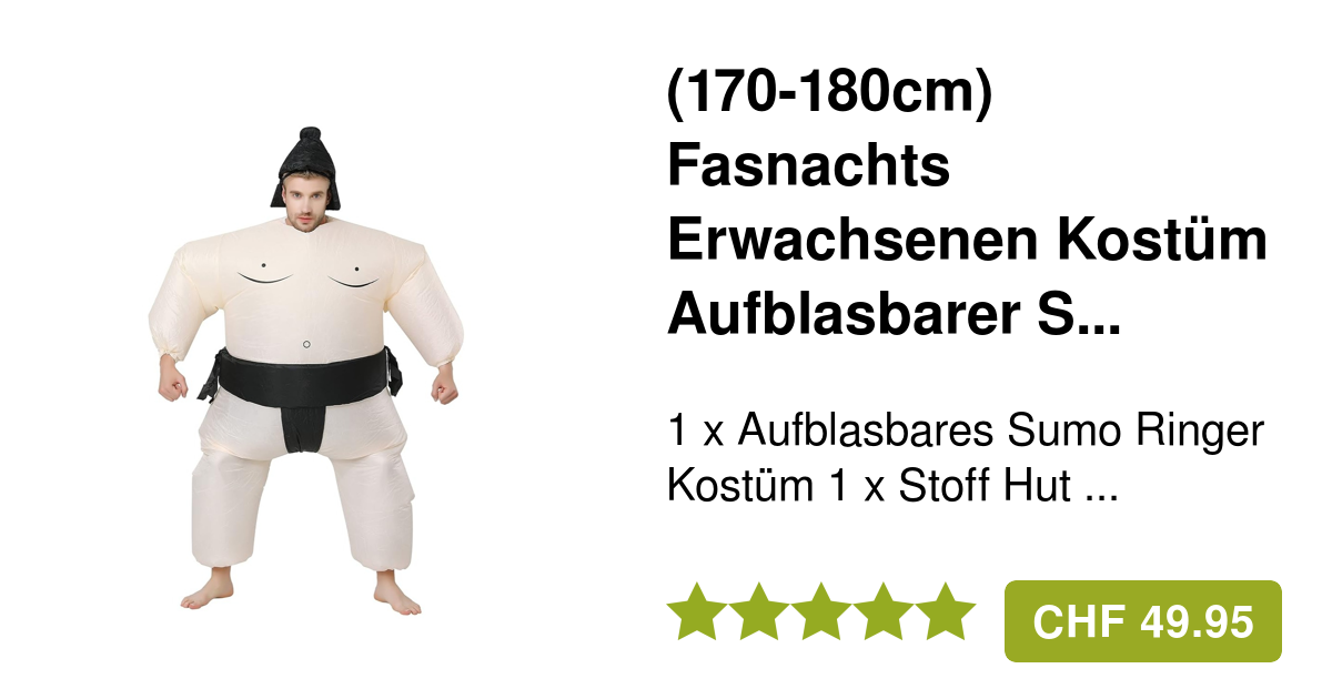 (170-180cm) Motto Party Sumo Ringer Kostüm Schwarz