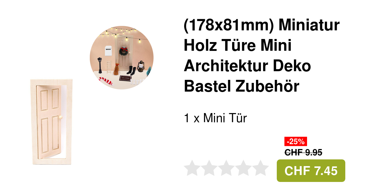 178x81mm Miniatur Holz Türe Architektur Deko Zubehör